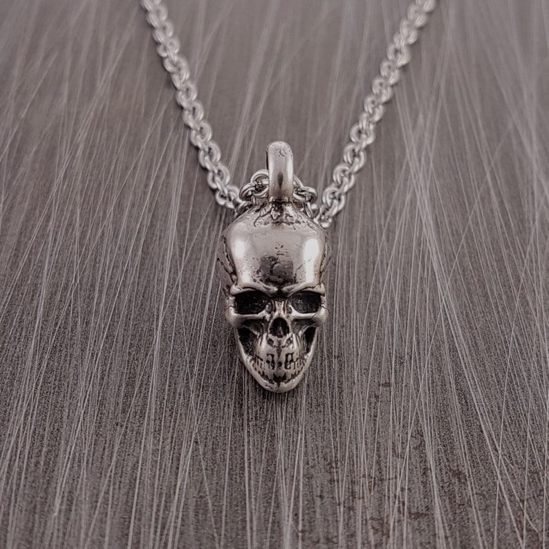 Human Skull Cremation Ash Urn Charm Pendant Necklace Solid - Etsy
