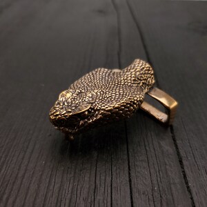 Rattlesnake Head Belt Buckle Solid Hand Cast Bronze Fits 1.5 Inch Belt ...