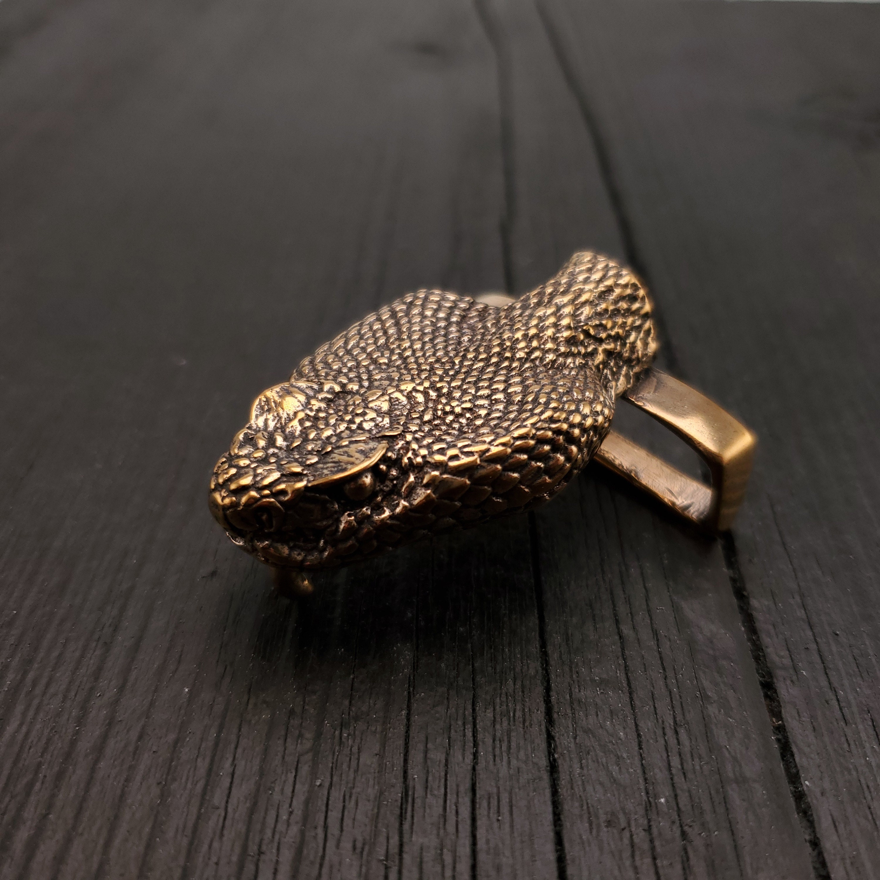 Rattlesnake Head Belt Buckle Solid Hand Cast Bronze Fits - Etsy UK