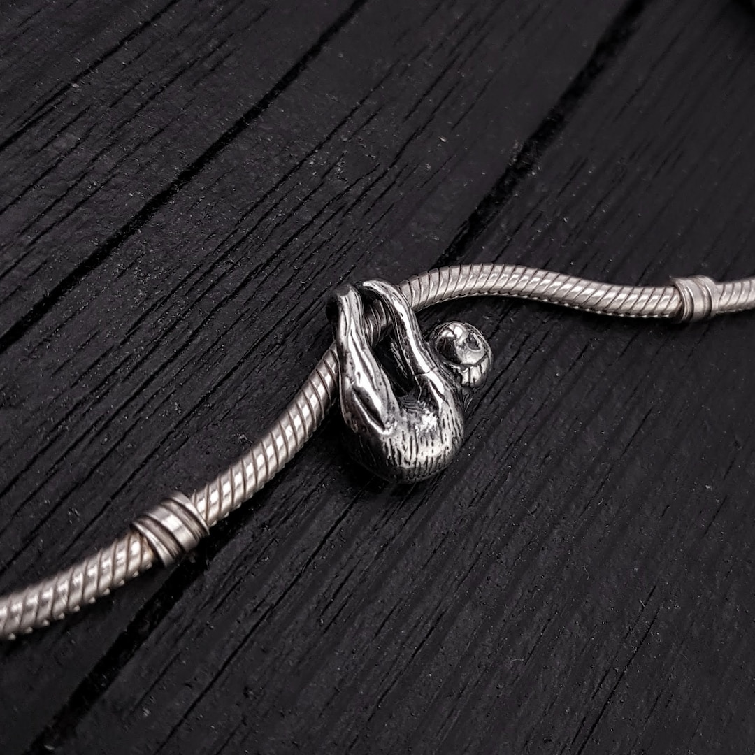 Sterling Silver Sloth Charm: European Style Bead for Pandora Bracelets ...