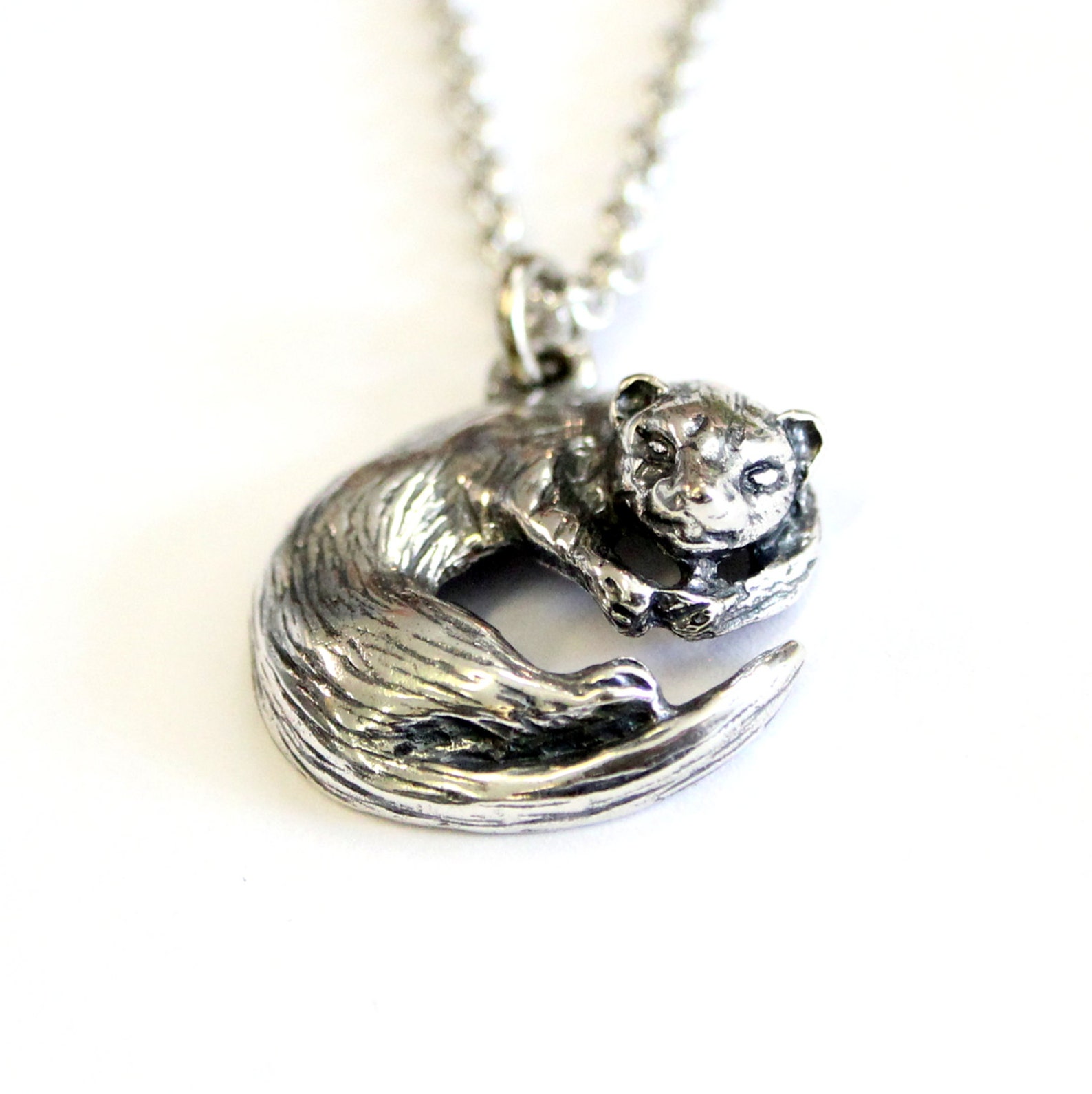 Otter Necklace Silver Otter Jewelry Sleeping Otter - Etsy Canada