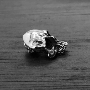 Silver Human Half Skull Lapel Pin in Solid Stainless Steel - Etsy