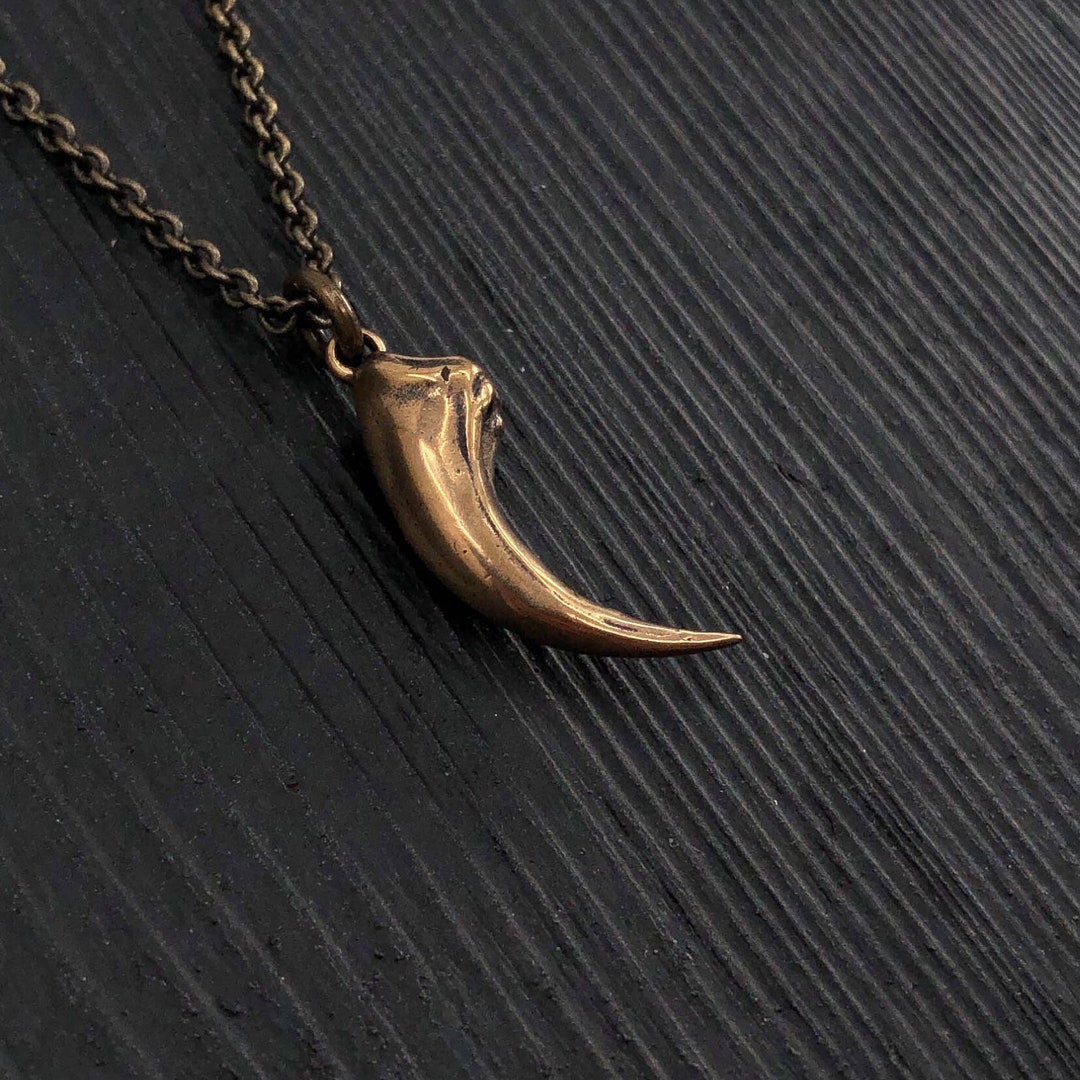 Velociraptor Claw Necklace in Solid Bronze Deinonychus Dinosaur Gift ...