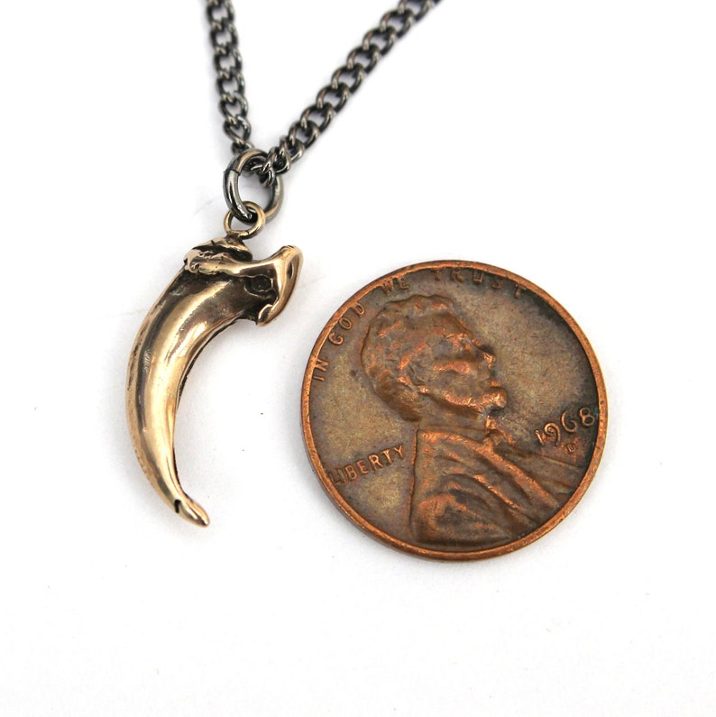 Bronze Red Fox Claw Necklace, Handmade Solid Bronze - Etsy