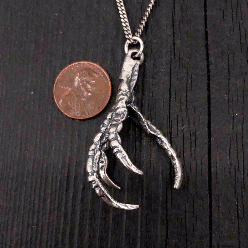 Raven Claw Necklace Solid Sterling Silver Raven Claw Pendant - Etsy