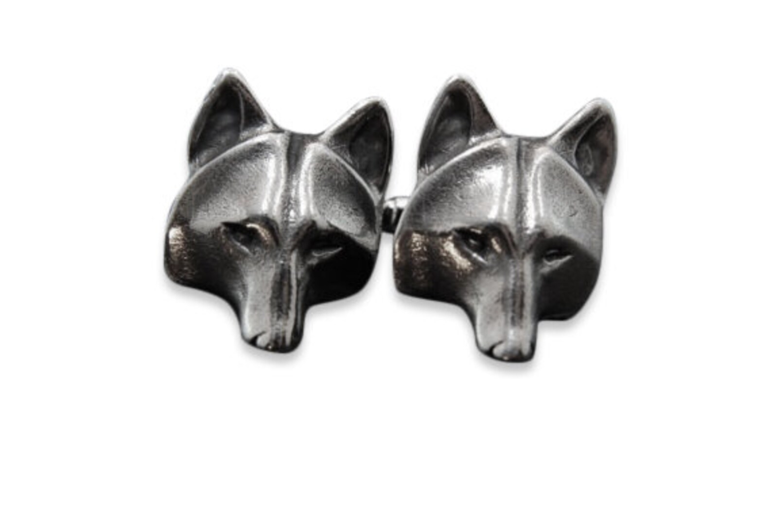 Silver Wolf Face Cuff Links Solid Hand Cast Silver Plated | Etsy