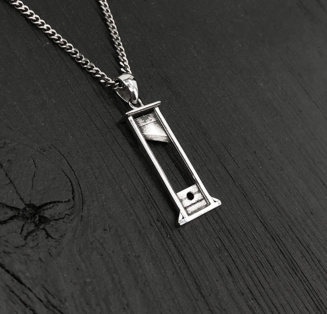 Small Hypoallergenic Stainless Steel Guillotine Charm Pendant Necklace ...