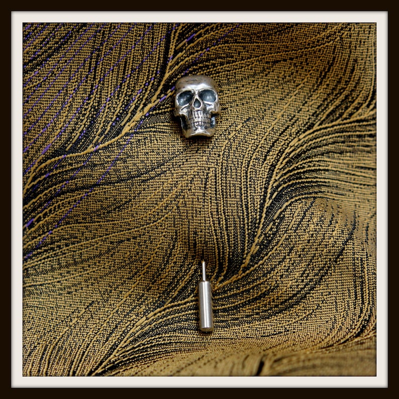 Silver Human Skull Ascot Stickpin Stick Pin Ascot Skull Pin - Etsy
