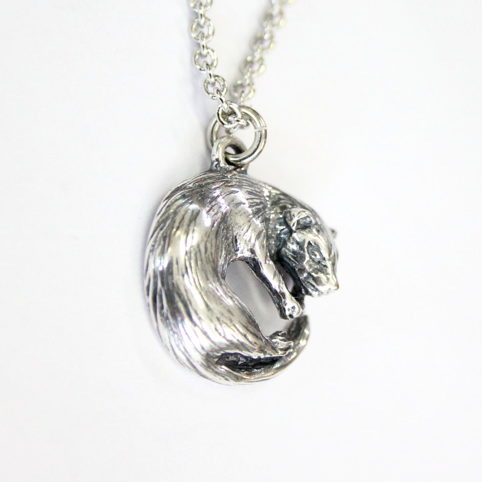 Otter Necklace Silver Otter Jewelry Sleeping Otter - Etsy Canada