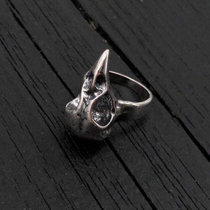 Bird Skull Ring Solid Sterling Silver Baby Crow Skull Ring Size Six ...