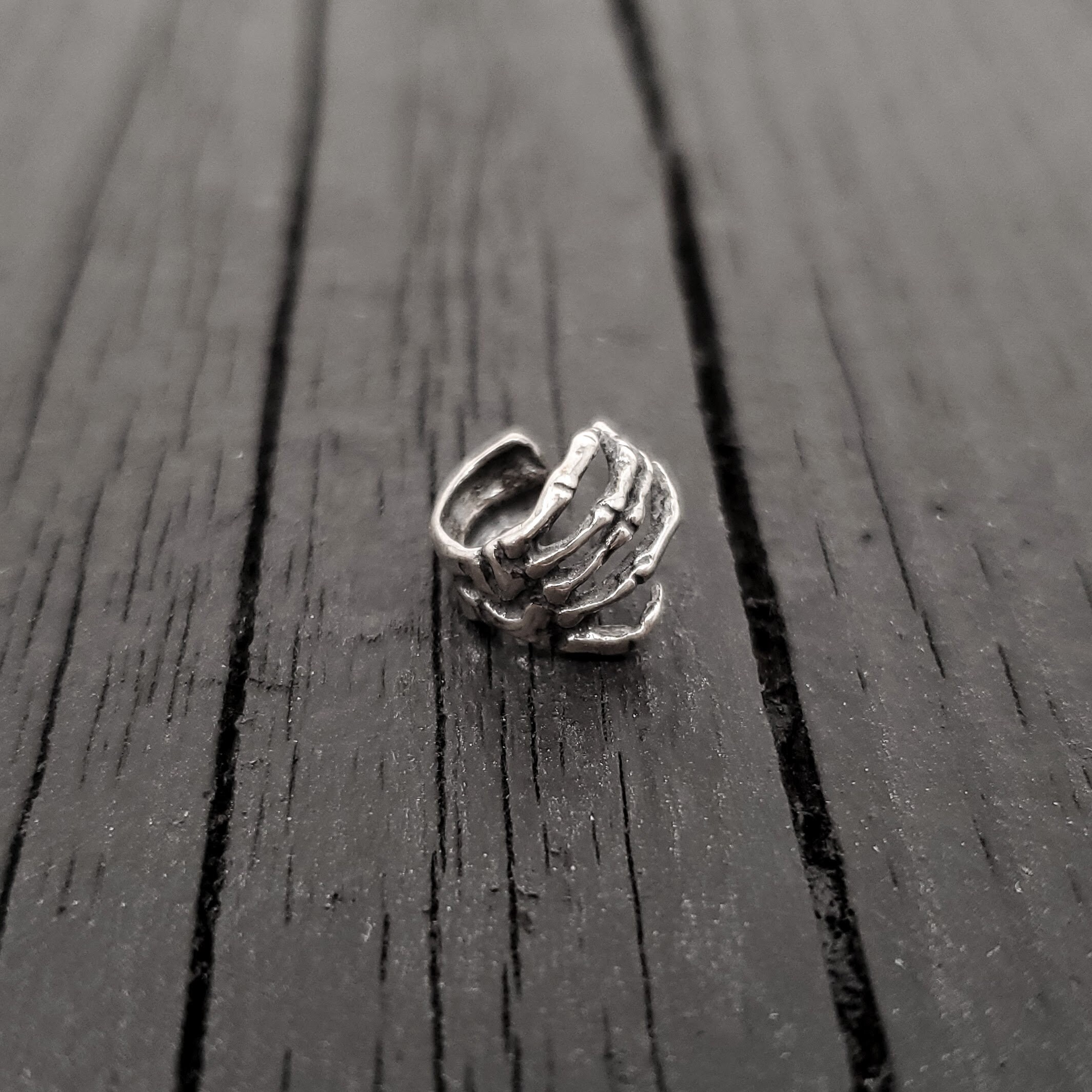 Skeleton Hand Ear Cuff - Solid Hand Cast Sterling Silver - Etsy UK