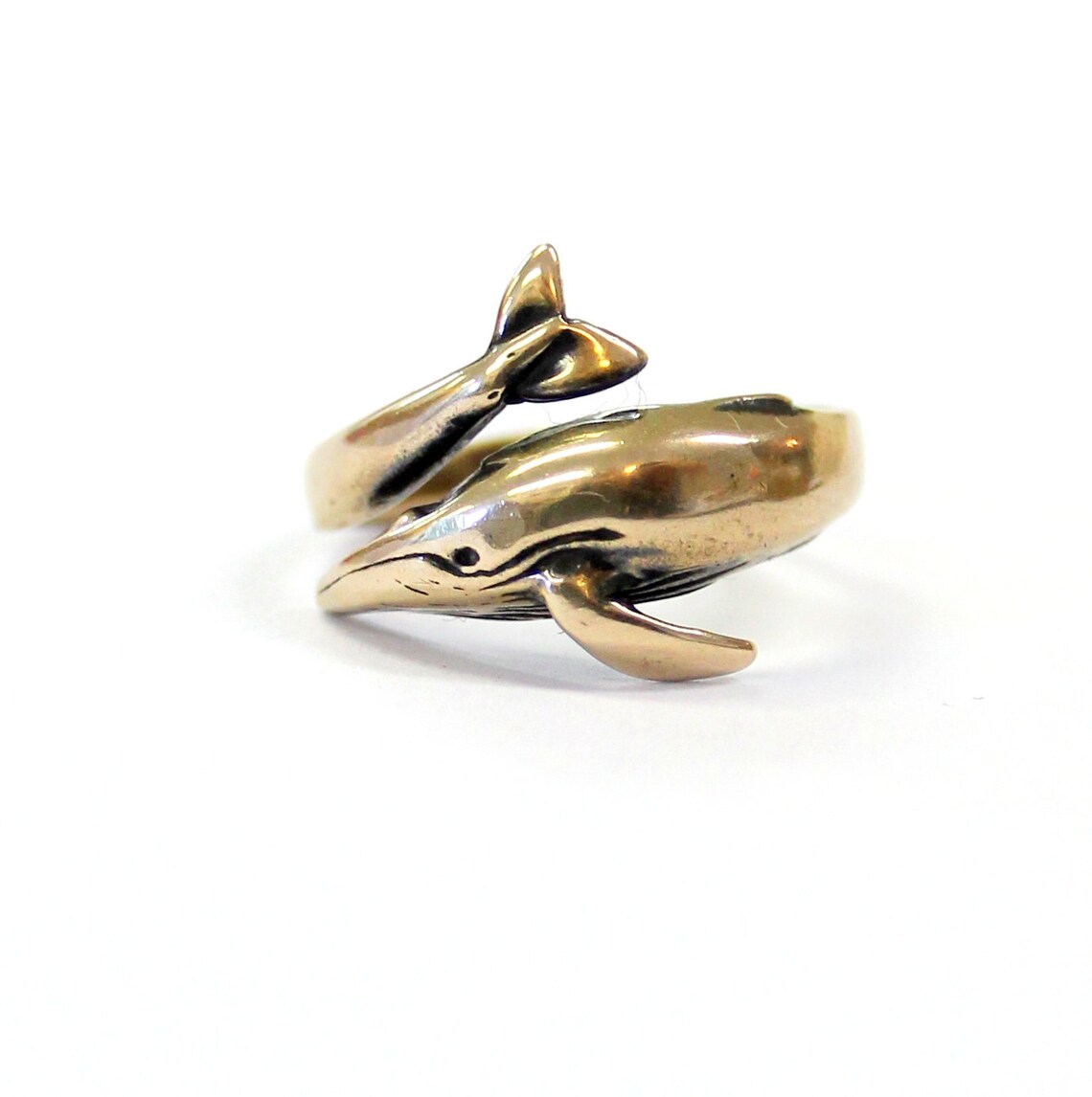 Humpback Whale Wrap Ring Solid Hand Cast Bronze Sizes 4.5 | Etsy