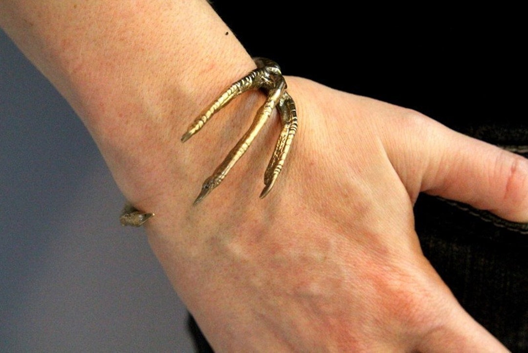 Raven Talon Cuff Bracelet - Solid Bronze With Sculpted Details - Etsy