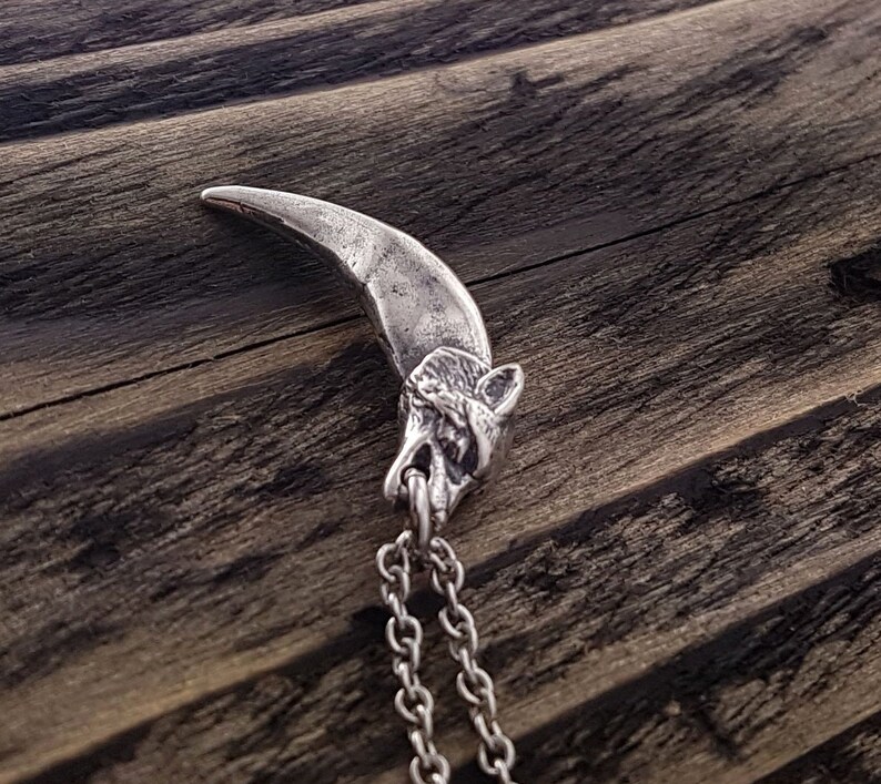 Fox Canine Tooth Pendant Charm Necklace Silver Plated Bronze - Etsy