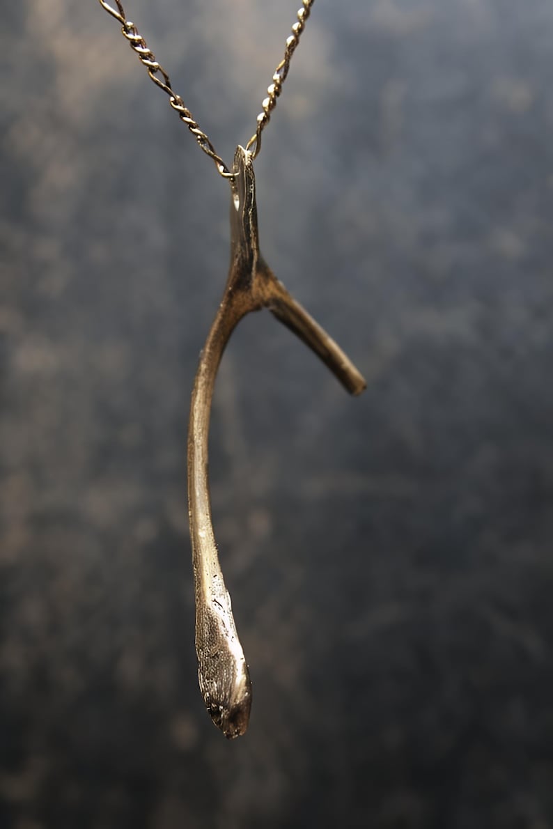 A Thanksgiving Wish Realistic Bronze Wishbone Pendant Necklace - Etsy