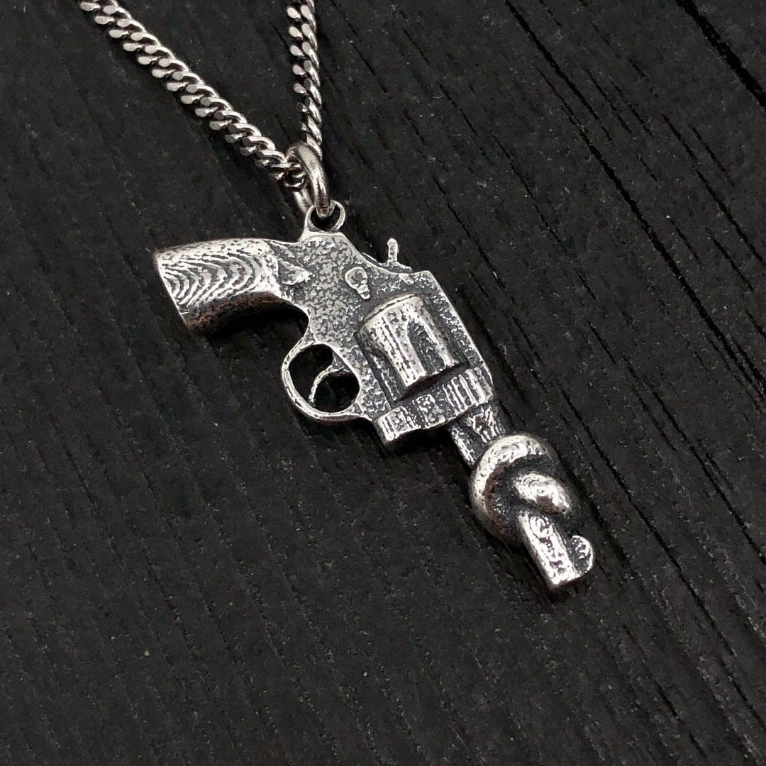 Collier de pistolet noué en argent sterling massif - Etsy France