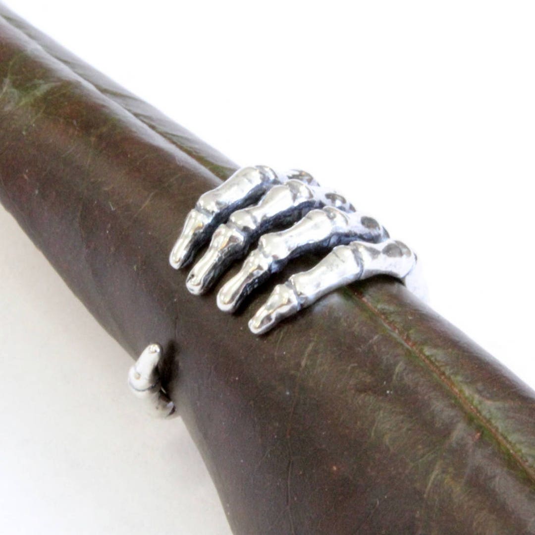 Skeleton Hand Ring in Solid Sterling Silver Anatomical - Etsy