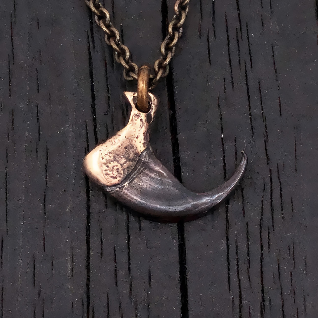 3D Bobcat Claw Pendant Necklace – Solid Bronze Two-tone Wildlife ...