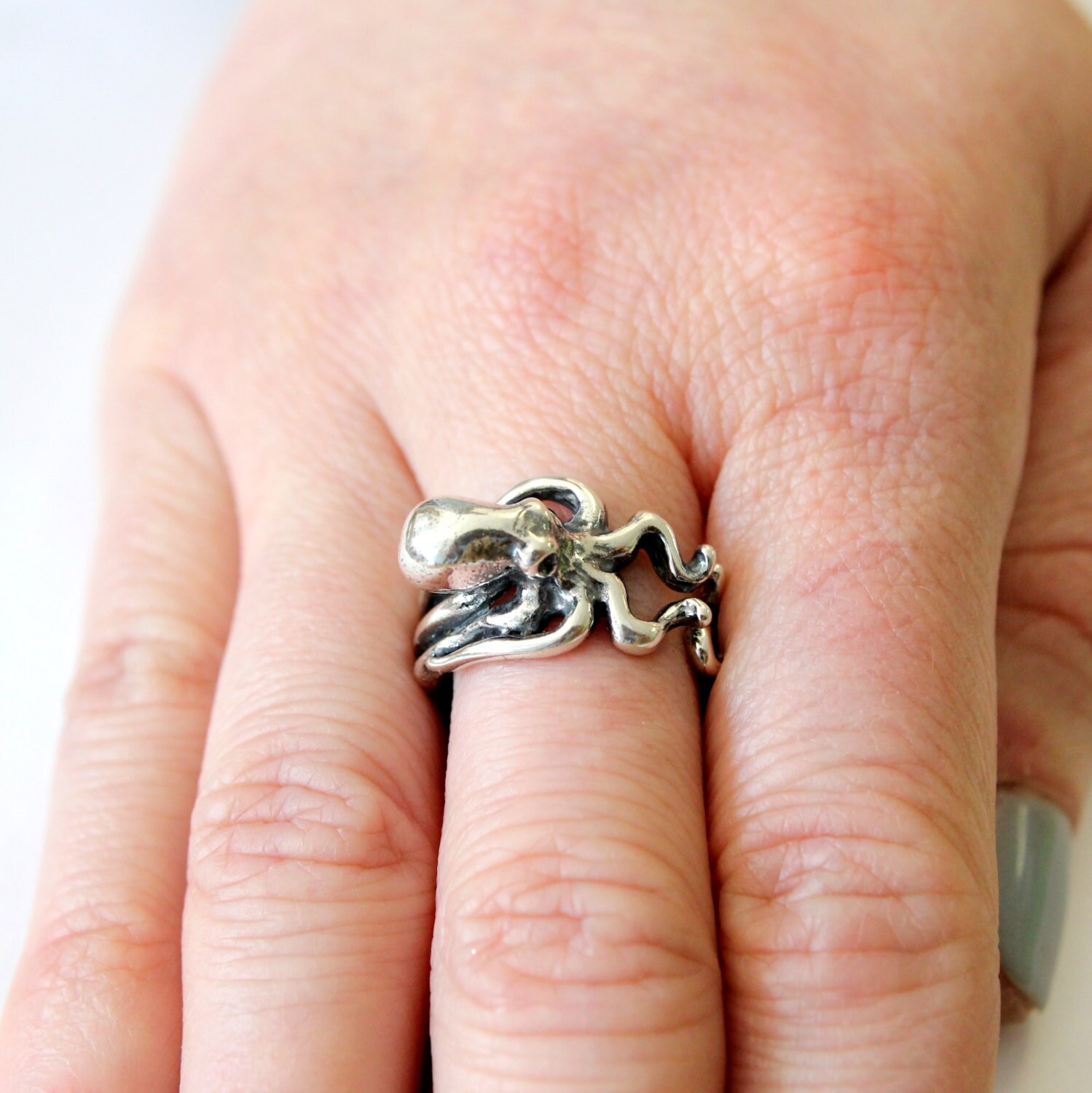 Silver Octopus Ring Solid Sterling Silver | Etsy