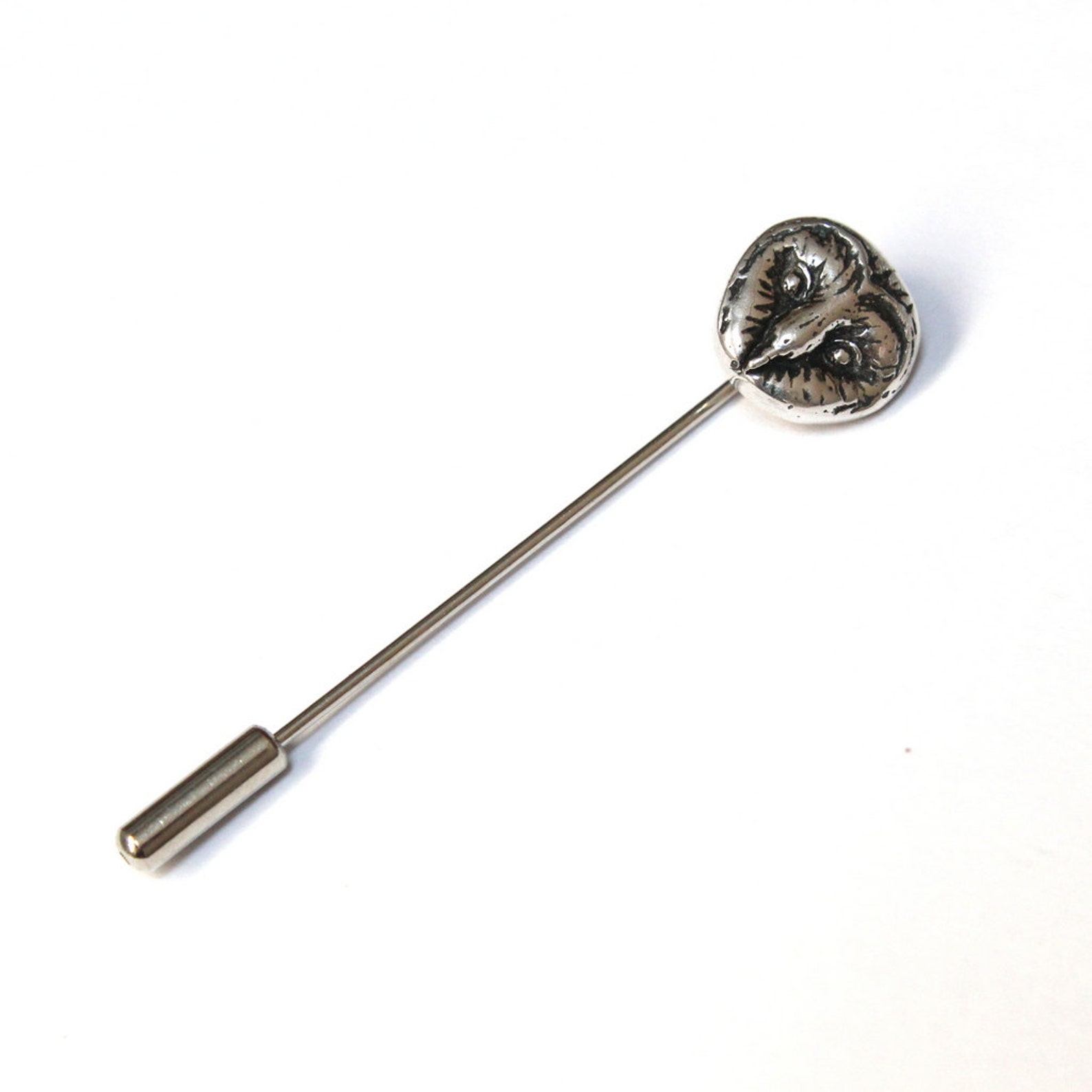 Sterling Silver Barn Owl Ascot Stickpin Stick Pin Etsy