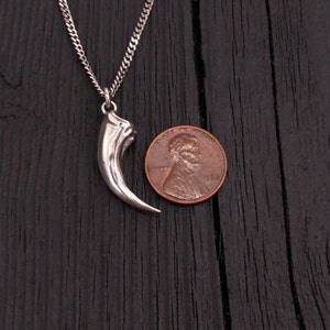 Velociraptor Dinosaur Claw Necklace in Solid Sterling Silver ...