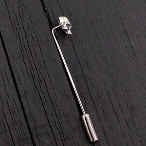 Human Skull Ascot Stickpin Stick Pin Lapel Sterling Silver Skull Pin - Etsy