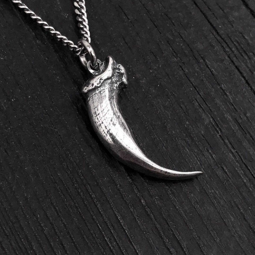 Grizzly Bear Claw Pendant Necklace - Solid 925 Sterling Silver - Etsy