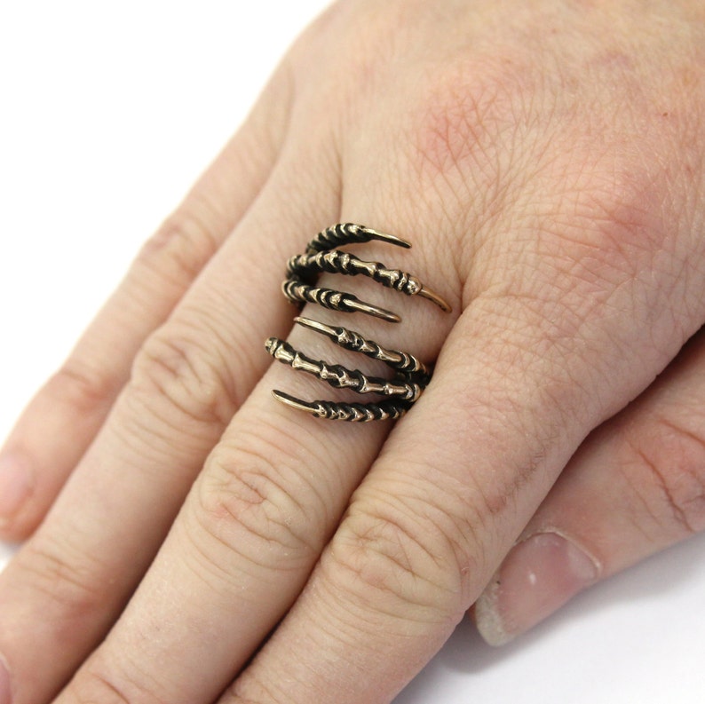 Double Raven Claw Talon Ring Bronze Raven Claw Ring Double | Etsy