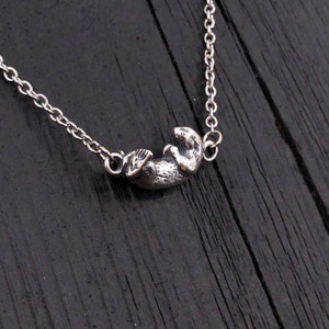 Floating Otter Pendant Charm Necklace - Solid 925 Sterling Silver ...