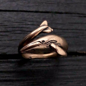Humpback Whale Wrap Ring Solid Hand Cast Bronze Sizes 4.5 - Etsy