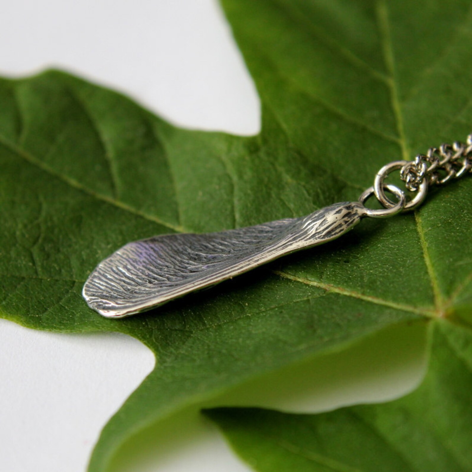 Sterling Silver Maple Key Pendant Necklace Solid Hand Cast - Etsy