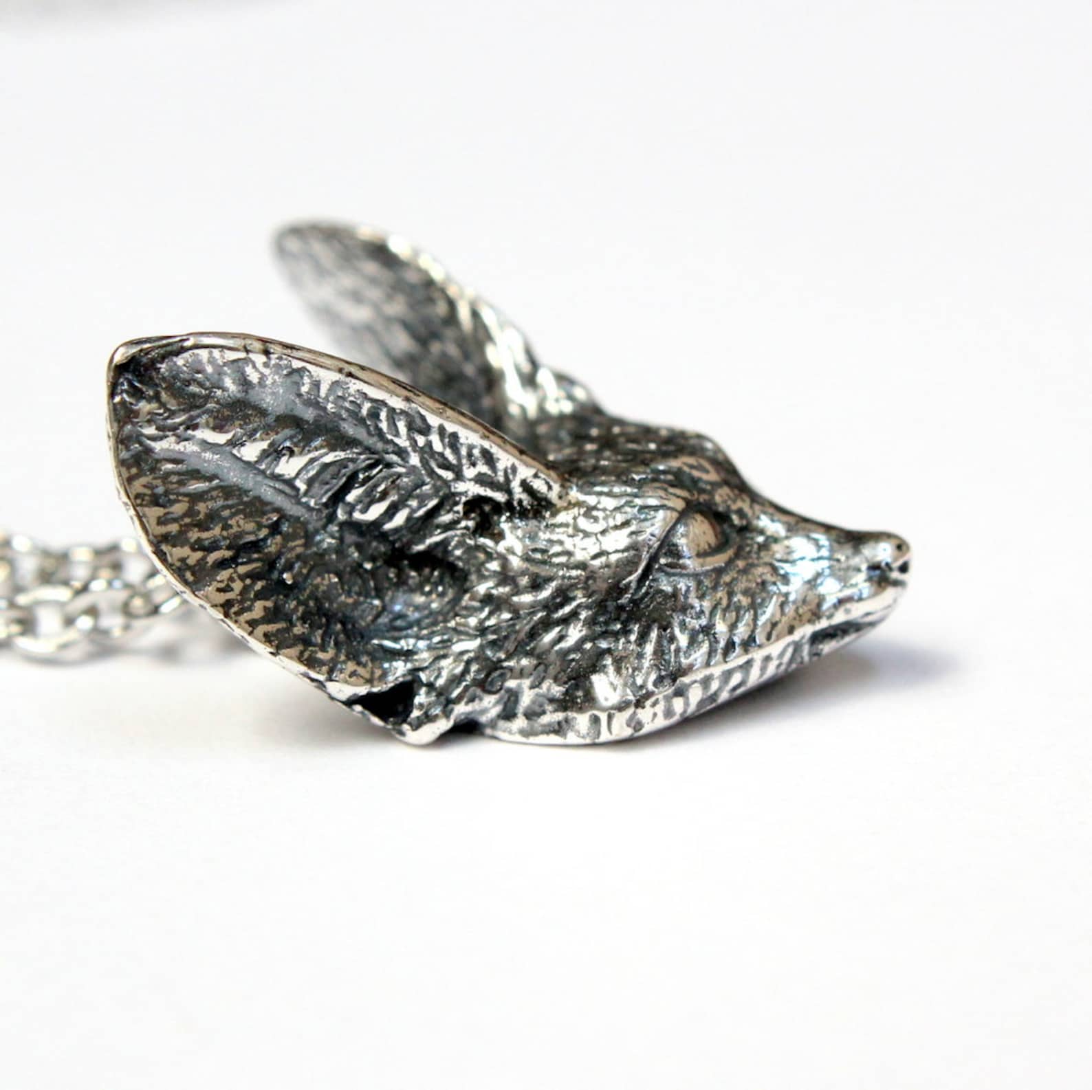 Silver Fennec Fox Necklace | Etsy