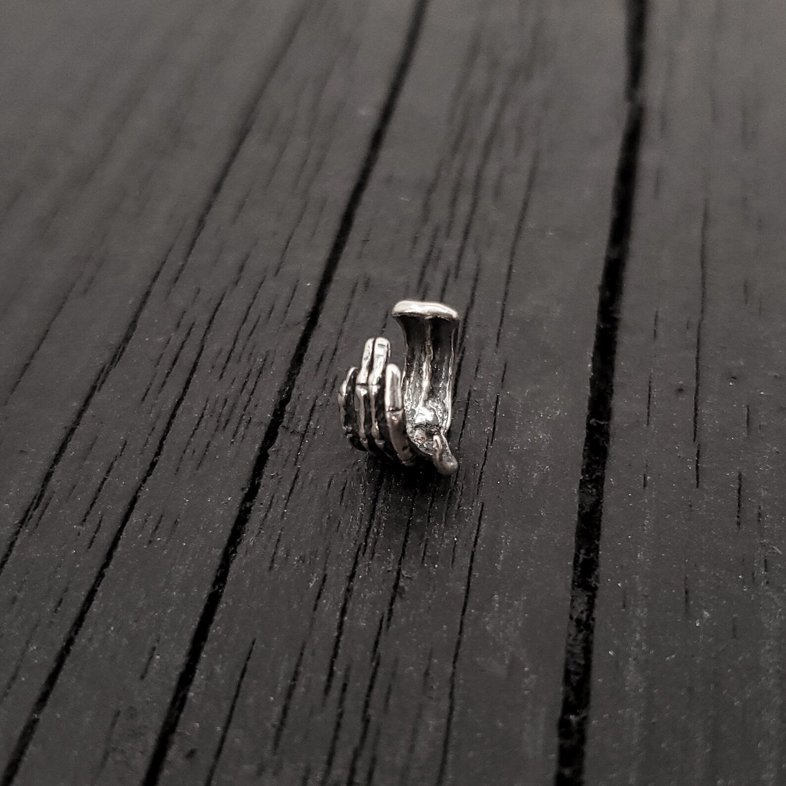 Skeleton Hand Ear Cuff - Solid Hand Cast Sterling Silver - Etsy UK
