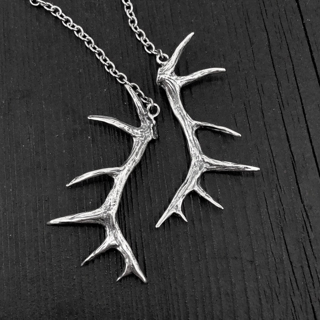 Lazo de asta de alce Collar de lazo de asta de alce de plata de ley ...