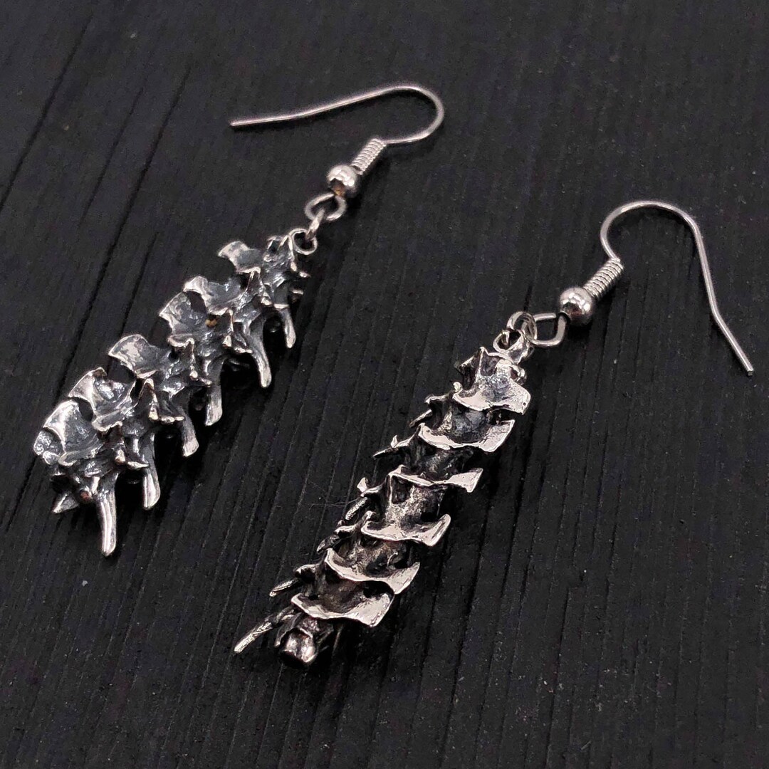 Solid Sterling Silver Snake Vertebrae Earrings - Handmade Prairie ...