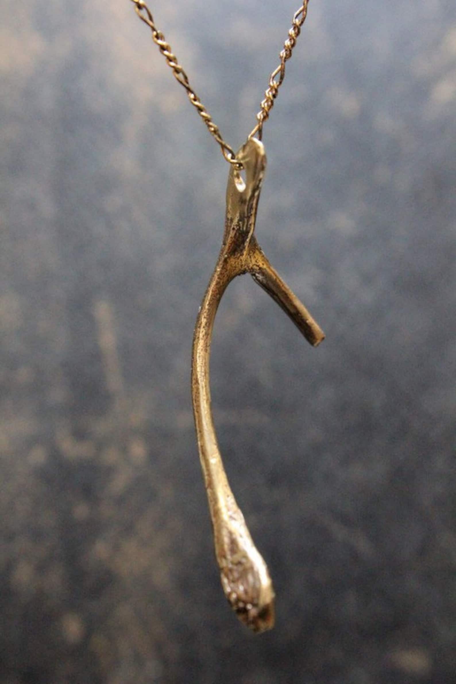 Wishbone Necklace A Thanksgiving Wish Wishbone Pendant - Etsy