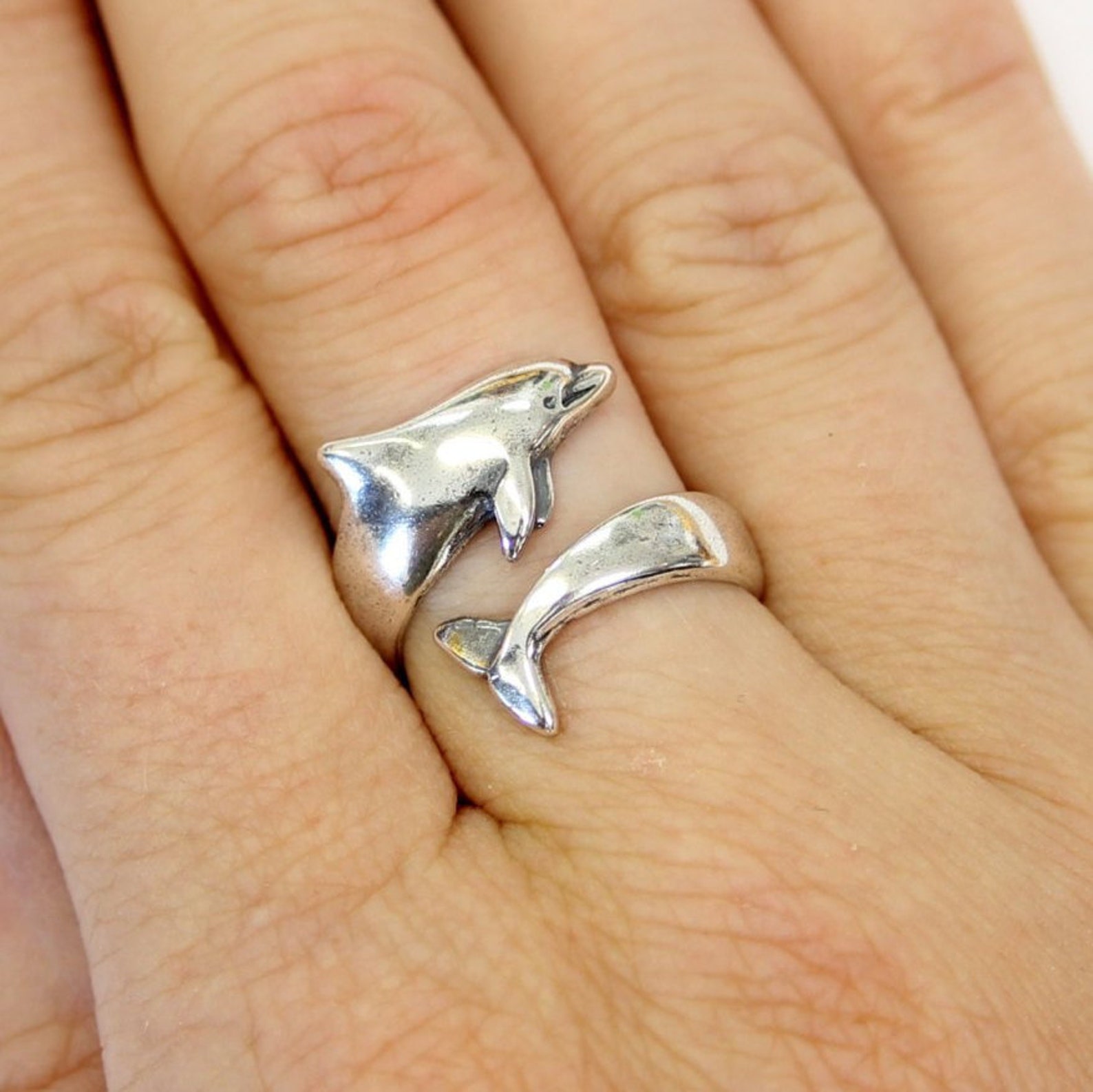 Dolphin Ring Solid 925 Sterling Silver Bottlenose Animal - Etsy