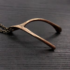 A Thanksgiving Wish Realistic Bronze Wishbone Pendant Necklace - Etsy