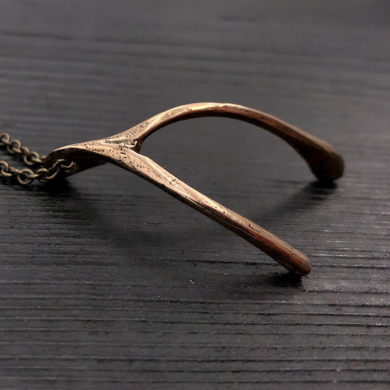 A Thanksgiving Wish Realistic Bronze Wishbone Pendant Necklace - Etsy