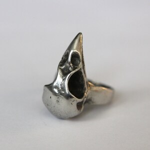 Bird Skull Ring Solid Sterling Silver Baby Crow Skull Ring Size Six ...