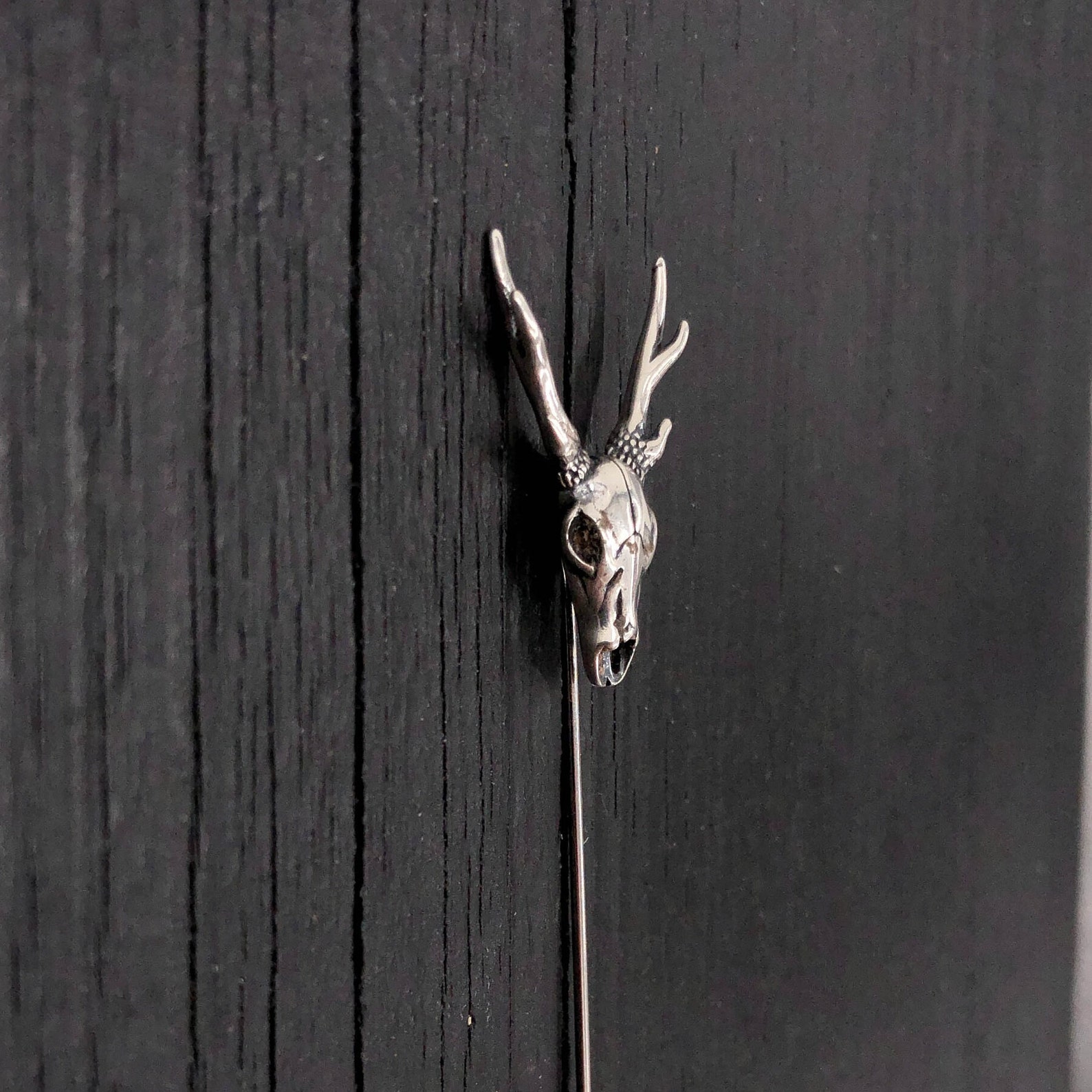 Sterling Silver Deer Skull Stick Pin Cravat Pin Stag Head - Etsy