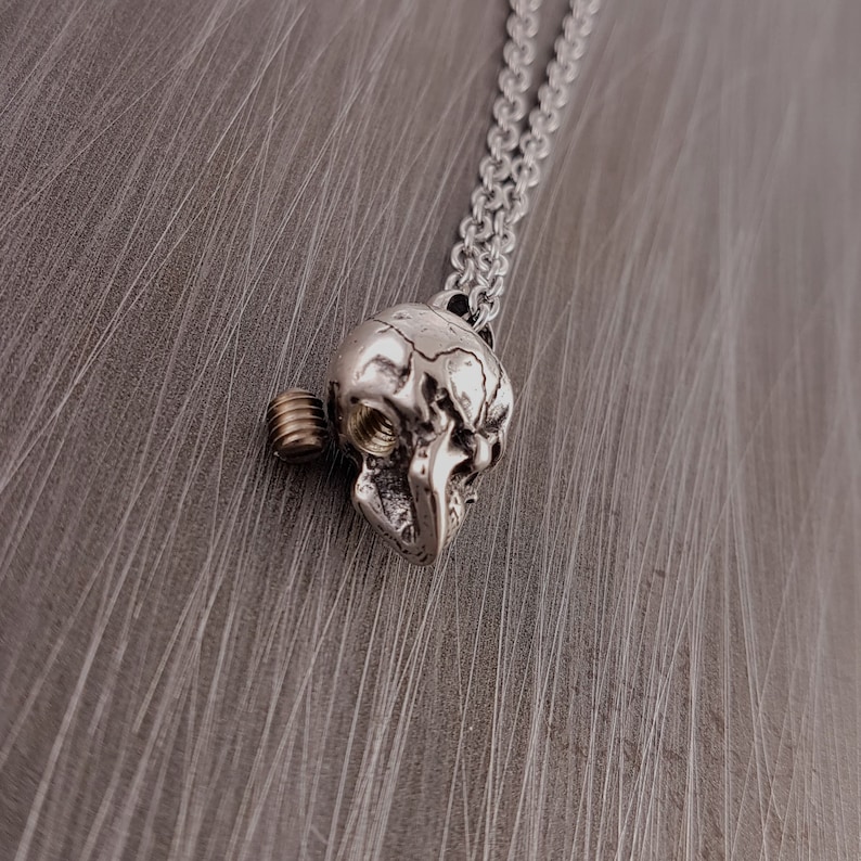 Human Skull Cremation Ash Urn Charm Pendant Necklace Solid - Etsy