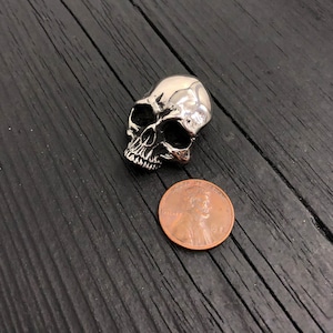 Silver Human Half Skull Lapel Pin in Solid Stainless Steel - Etsy