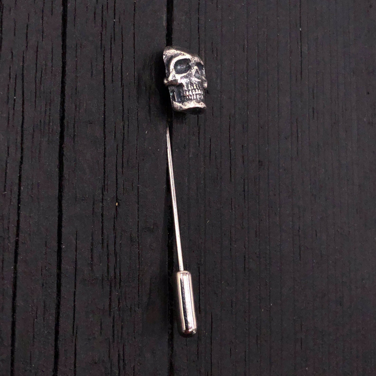 Silver Human Skull Ascot Stickpin Stick Pin Ascot Skull Pin - Etsy