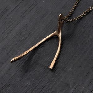 A Thanksgiving Wish Realistic Bronze Wishbone Pendant Necklace - Etsy