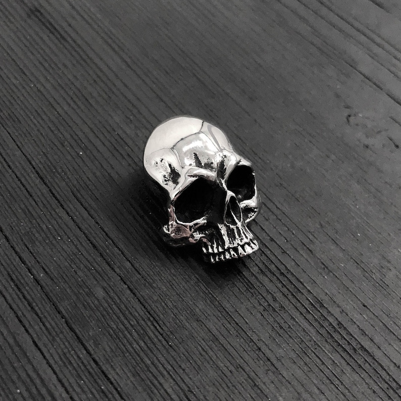 Silver Human Half Skull Lapel Pin in Solid Stainless Steel - Etsy