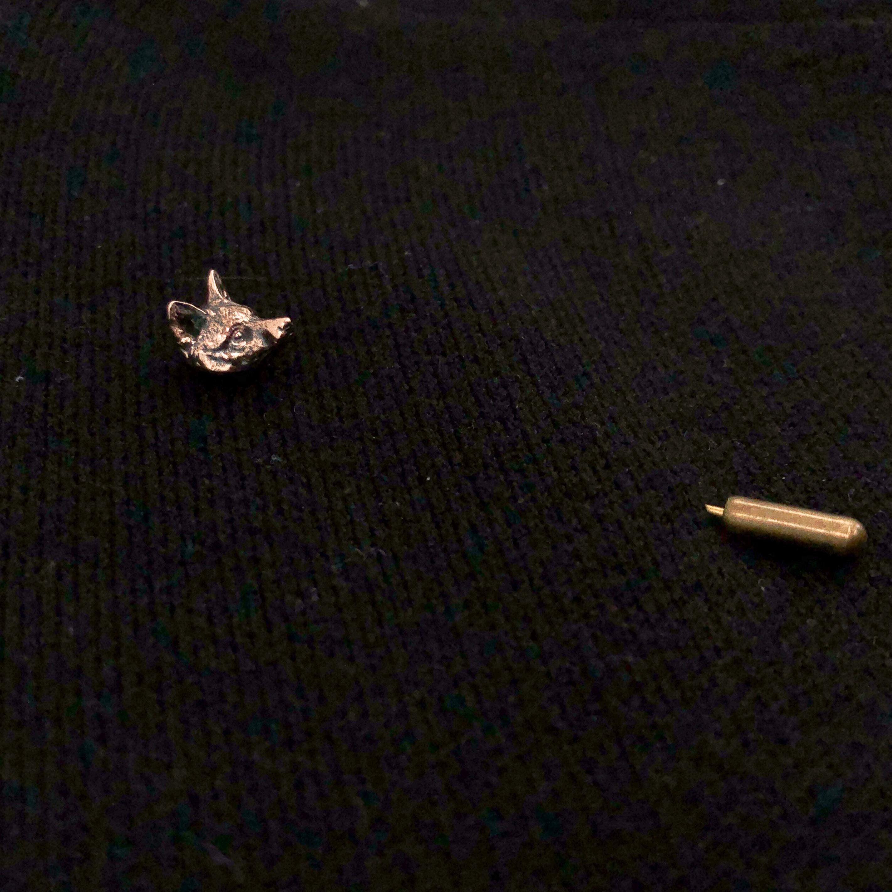 English Fox Ascot Lapel Stick Pin in Solid Bronze - Etsy