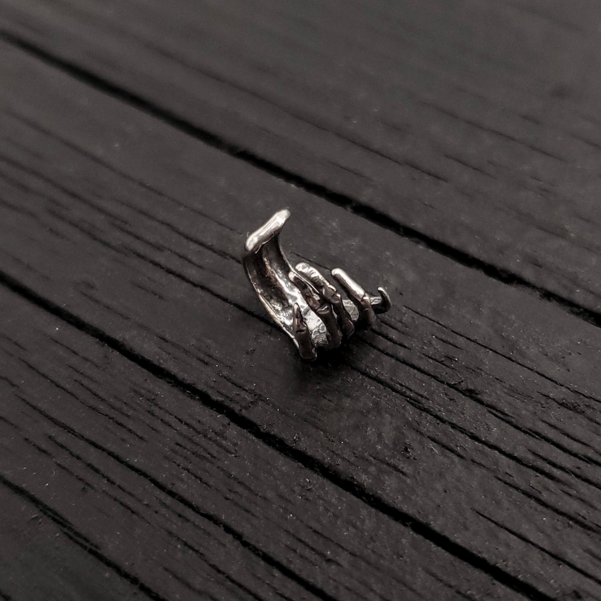 Skeleton Hand Ear Cuff - Solid Hand Cast Sterling Silver - Etsy UK