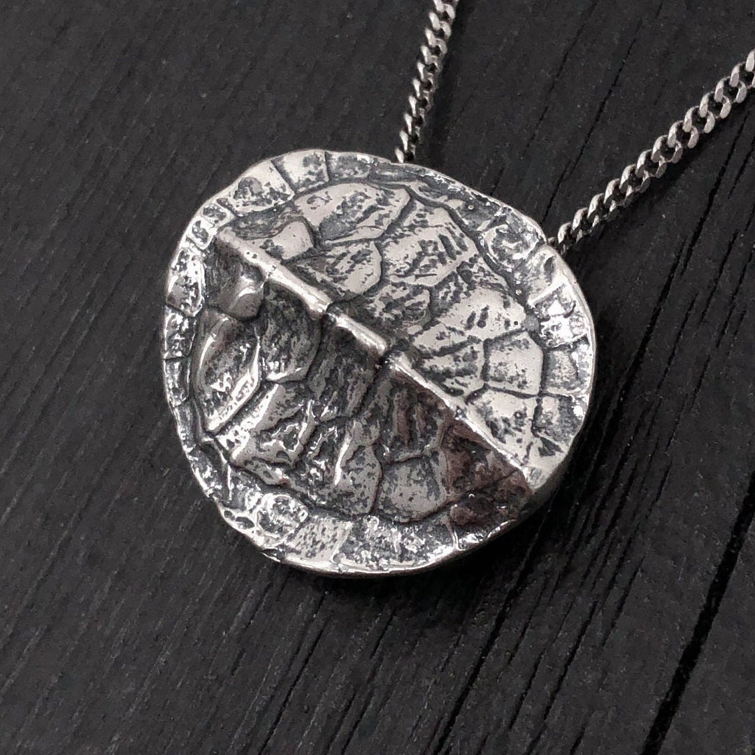 Sterling Silver Turtle Shell Pendant Necklace 3D Realistic Handcrafted ...