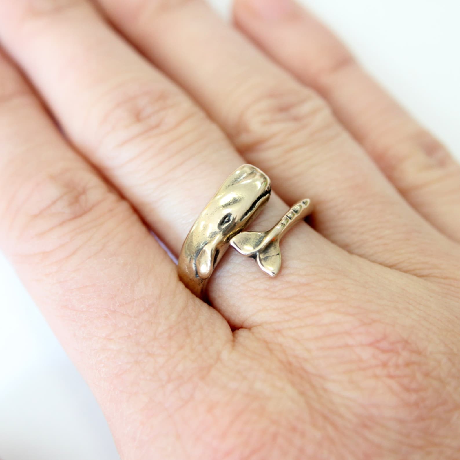 Moby Dick Whale Ring in Solid Bronze Sperm Whale Ring | Etsy